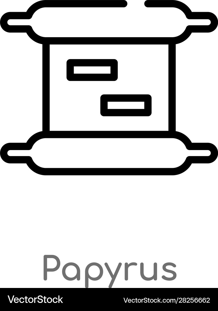 Outline papyrus icon isolated black simple line Vector Image