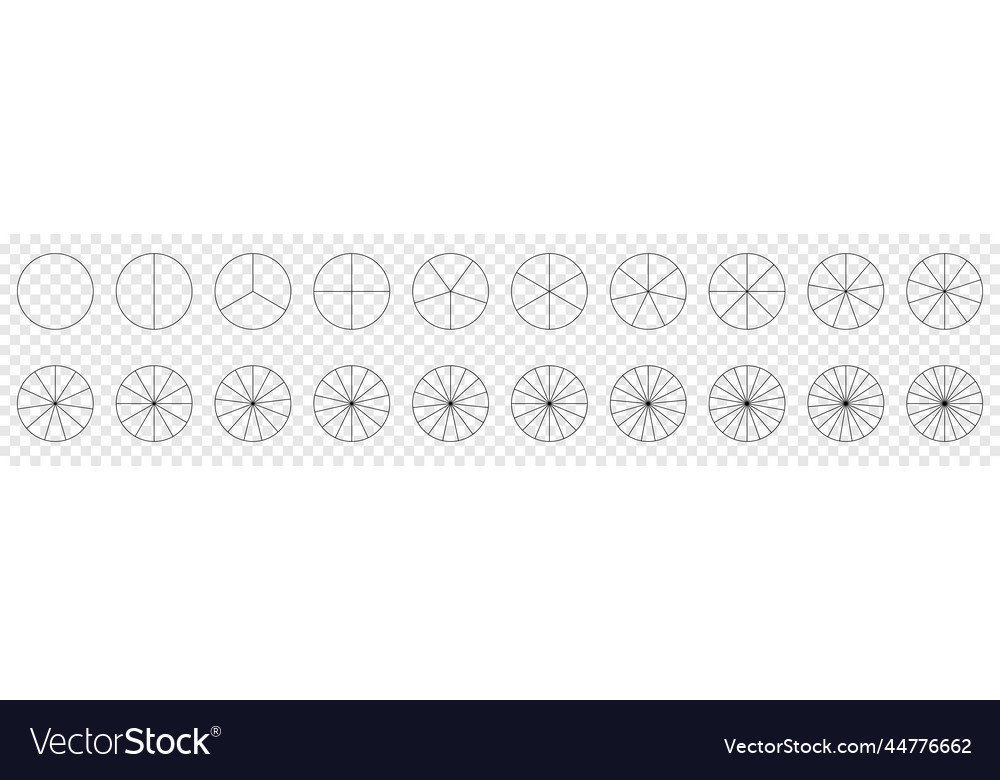 Pie Charts Set Segment Slice Icons Royalty Free Vector Image