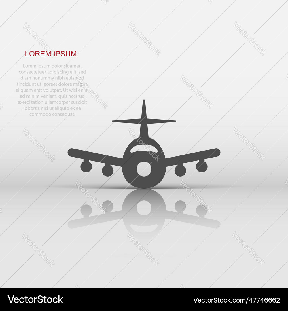 Plane icon in flat style airplane on white Vector Image