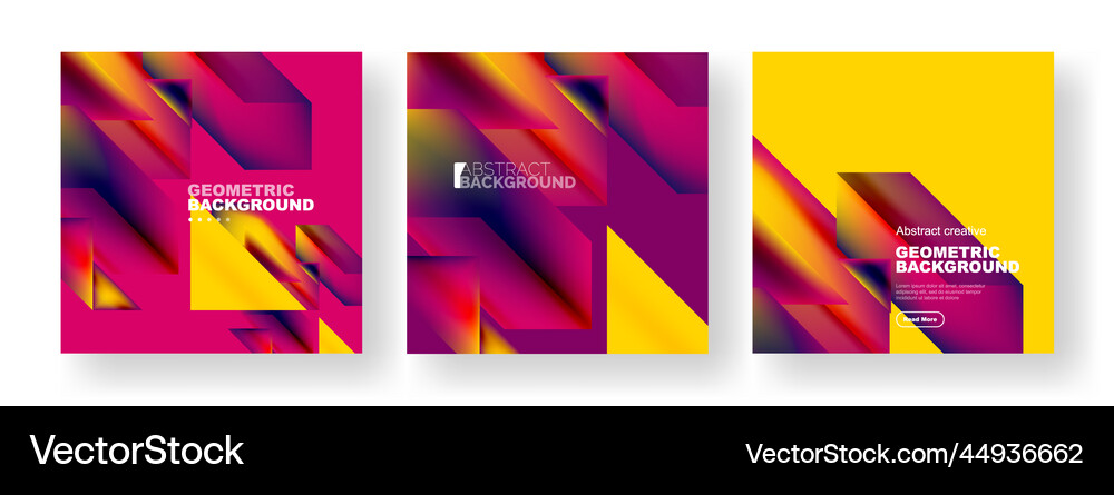 Set of abstract geometric poster Royalty Free Vector Image
