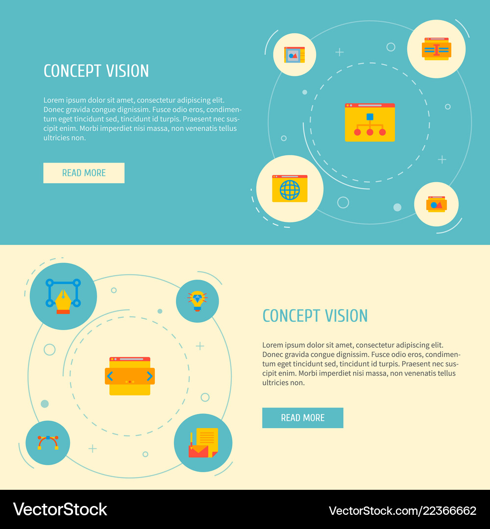 Set website icons flat style symbols Royalty Free Vector