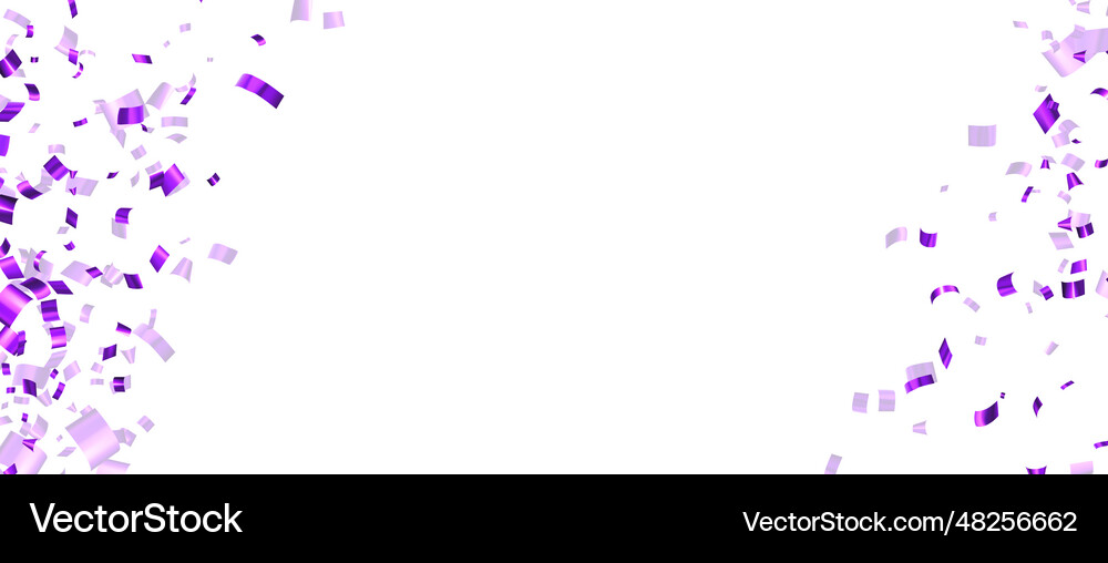 Violet cut out foil ribbon confetti frame Vector Image
