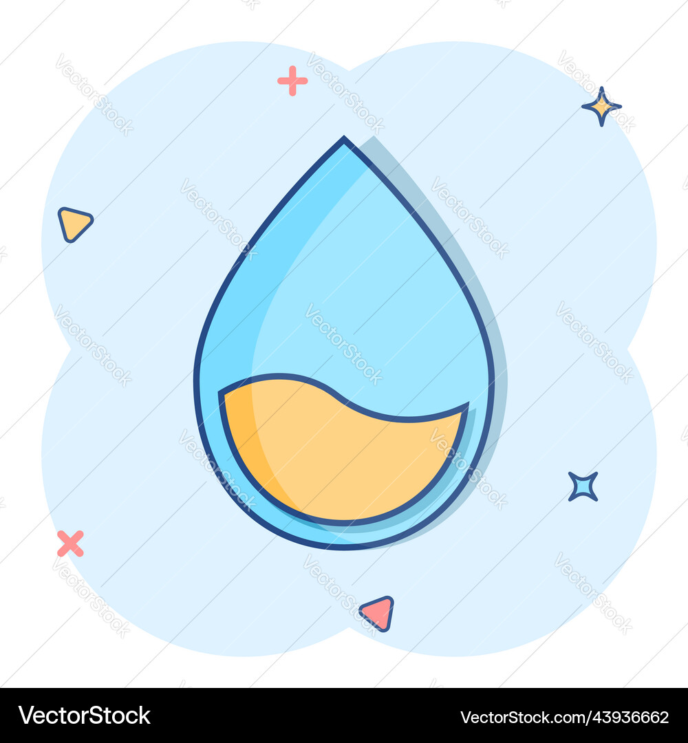 Water drop icon in comic style raindrop cartoon Vector Image