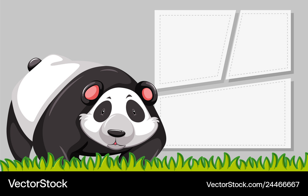 A panda on blank note Royalty Free Vector Image