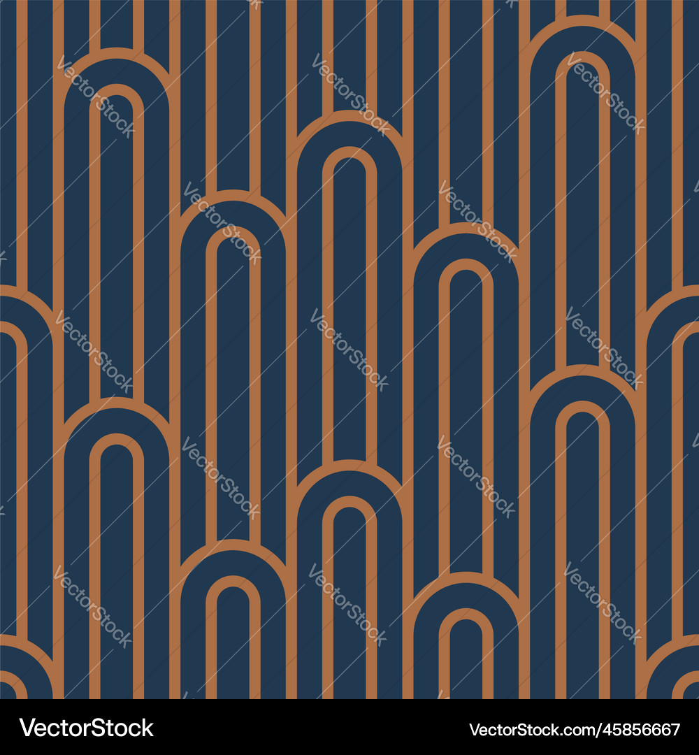 Abstract art deco archs seamless monochrome Vector Image
