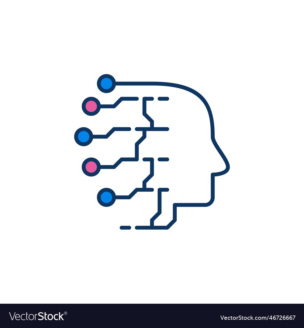 Ai head artificial intelligence technology Vector Image