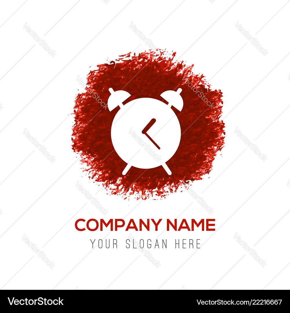 Alaram clock - red watercolor circle splash Vector Image