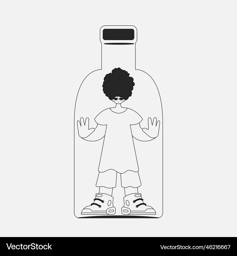 Alcohol addiction the stunning man Royalty Free Vector Image