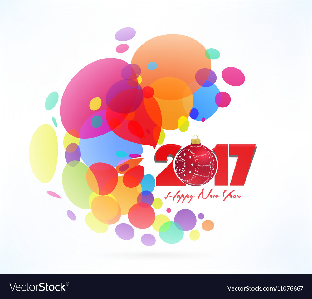 Christmas and happy new year 2017 colorful Vector Image