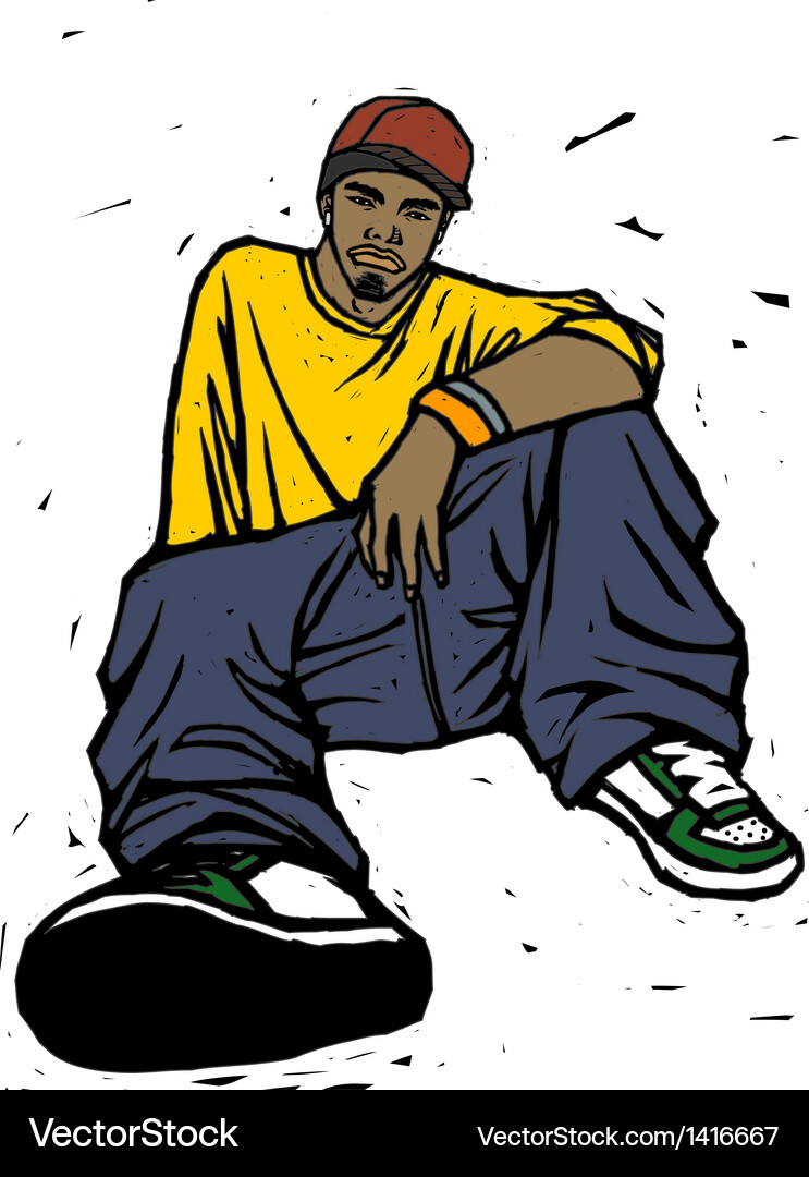 Close-up of man sitting Royalty Free Vector Image