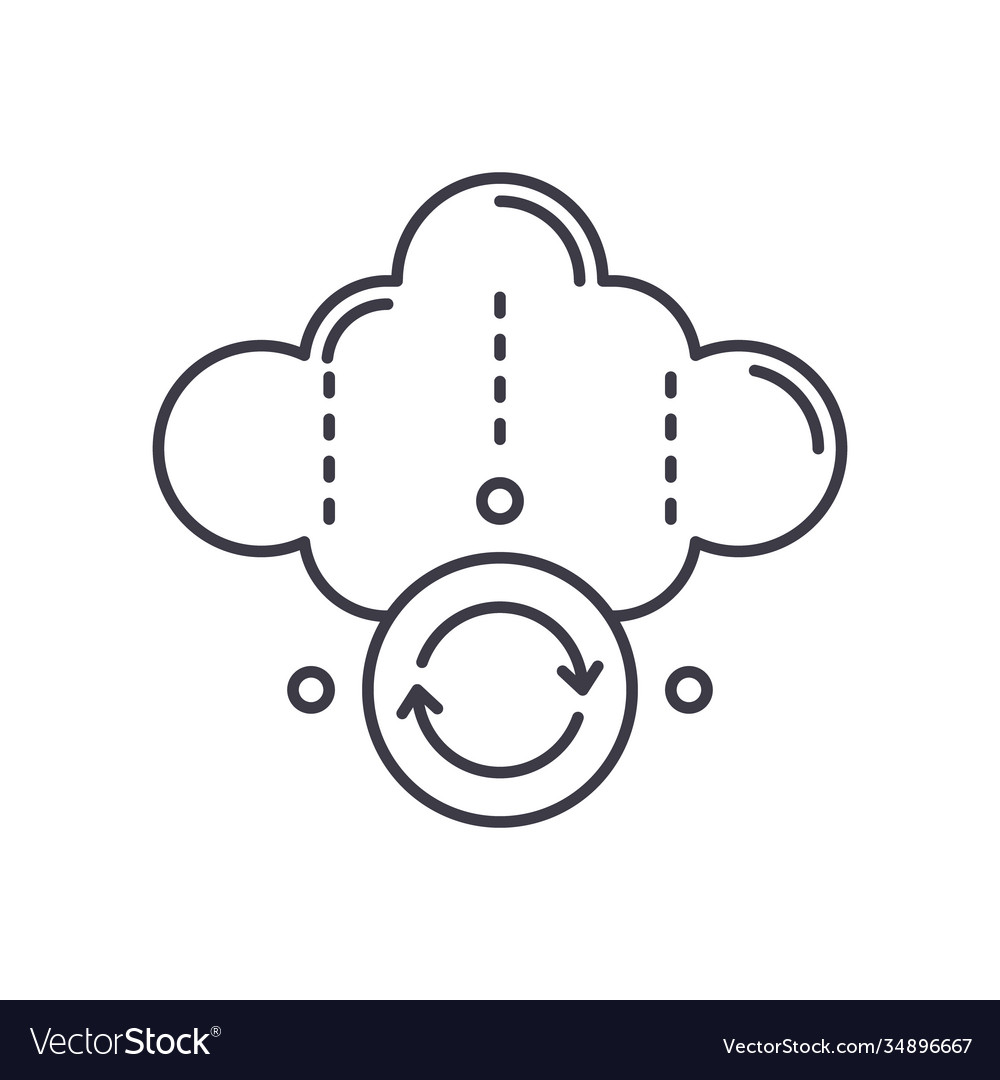 Cloud process icon linear isolated Royalty Free Vector Image