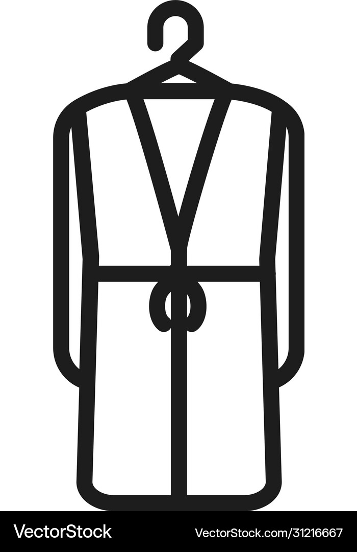 Coat in clothes hanger line style Royalty Free Vector Image