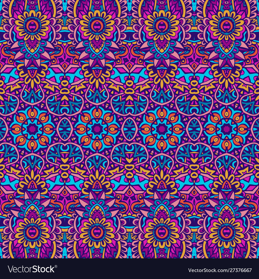 Festive colorful seamless pattern psychedelic Vector Image