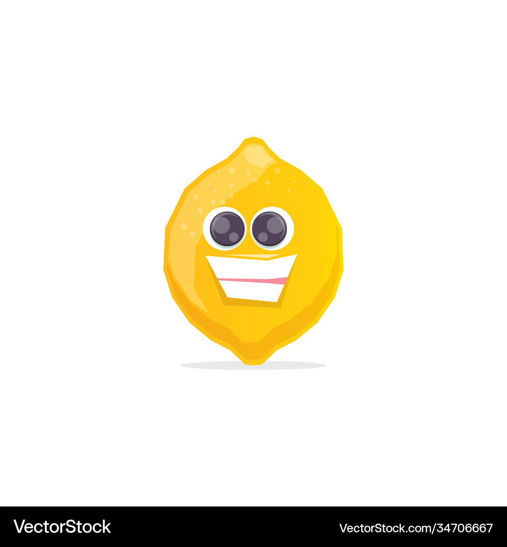 Funny cartoon lemon character isolated Royalty Free Vector