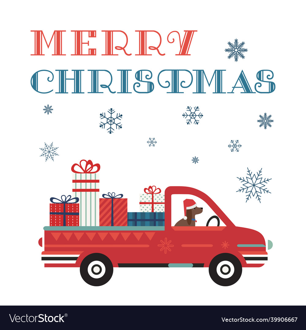 Merry christmas cute greeting poster Royalty Free Vector