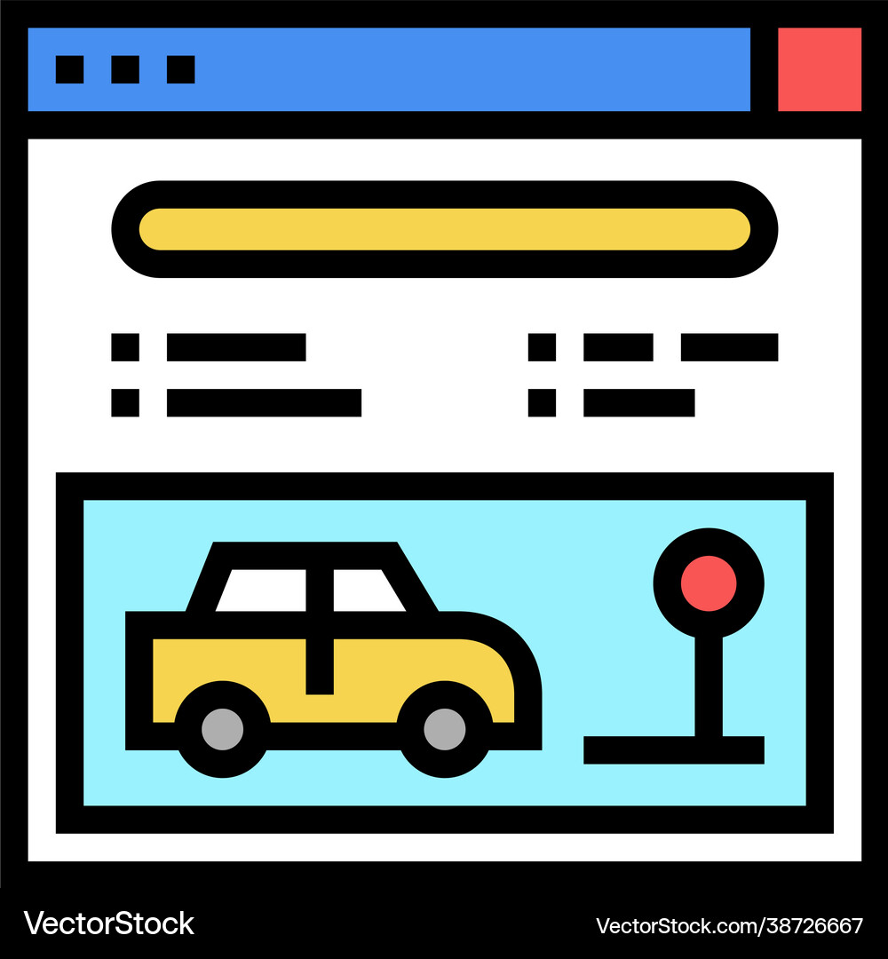 Online driving school lesson color icon Royalty Free Vector