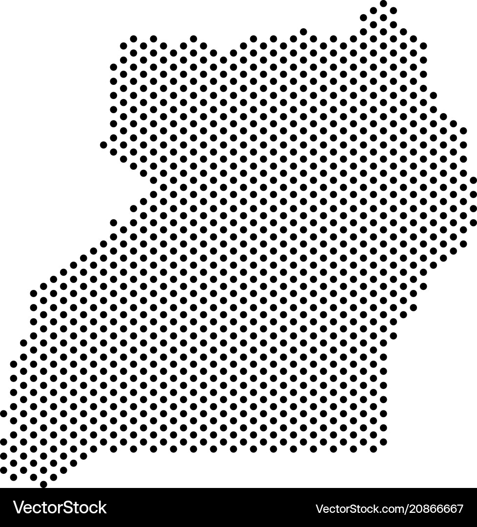 Pixel uganda map Royalty Free Vector Image - VectorStock