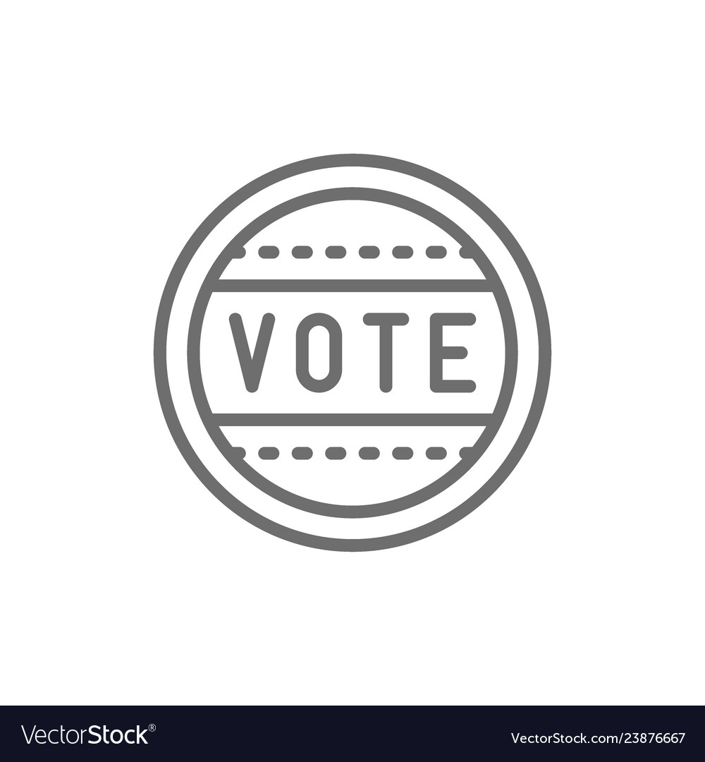 Presidential election sticker vote label line Vector Image