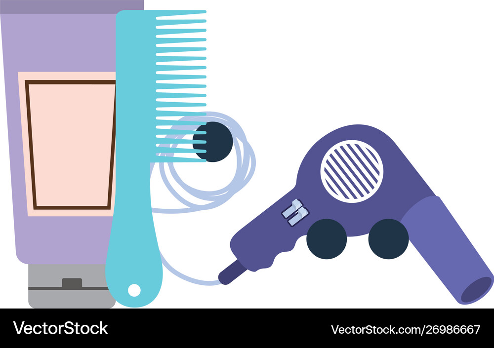 Professional hairdressing tools on white Vector Image
