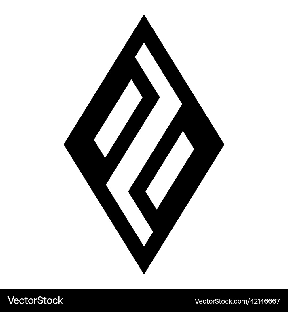 Rhombus diamond flat icon isolated on white Vector Image