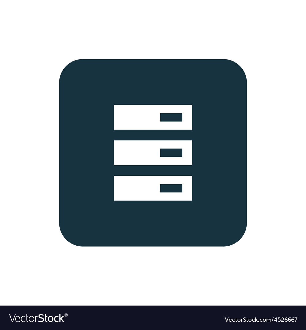 Server icon rounded squares button Royalty Free Vector Image