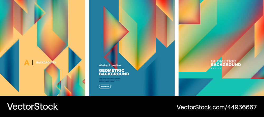 Set of abstract geometric poster Royalty Free Vector Image