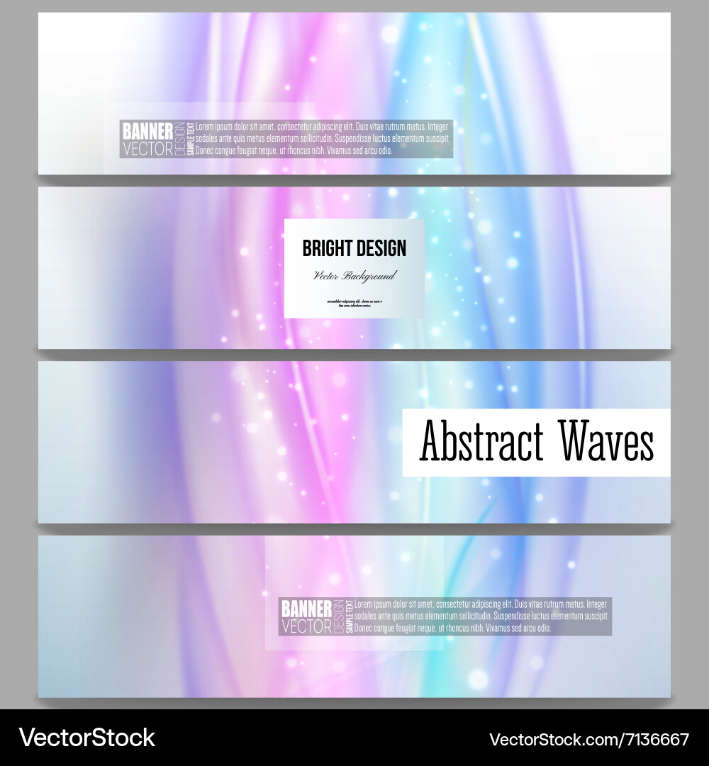 Set of modern banners abstract wave Royalty Free Vector