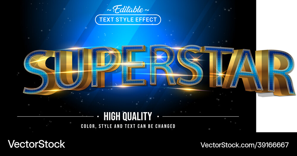 Star Text Effect - Bold & Shiny Royalty Free Vector