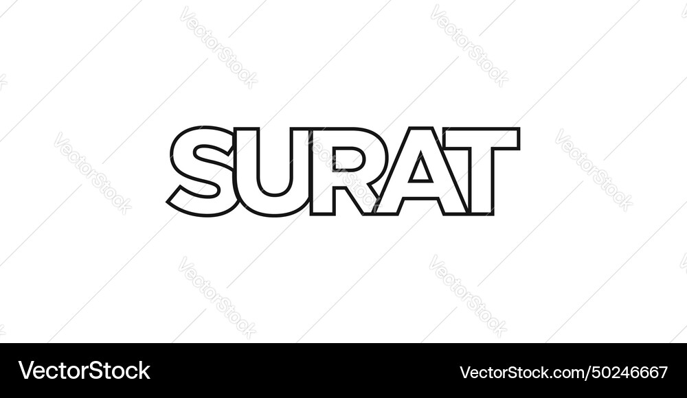 Surat in the india emblem design features Vector Image