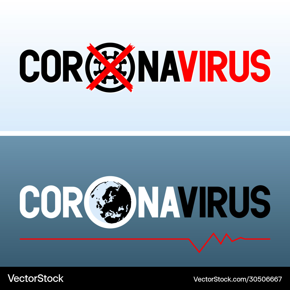 Two banners with inscription coronavirus Vector Image