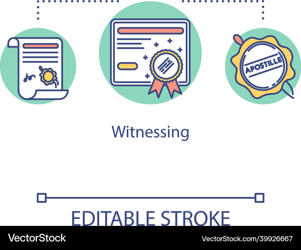 Witnessing concept icon confirmed testimony Vector Image