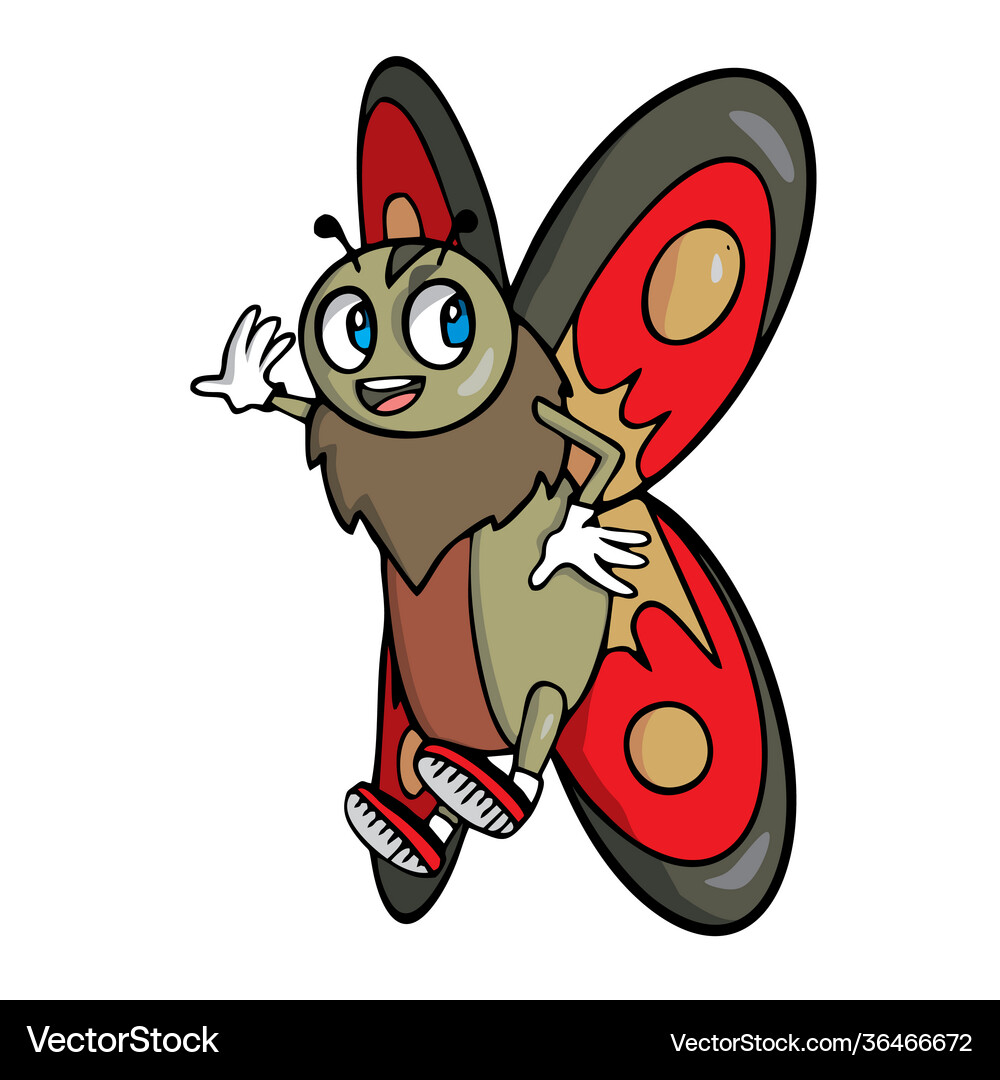 Butterfly friendly cute insect cartoon Royalty Free Vector