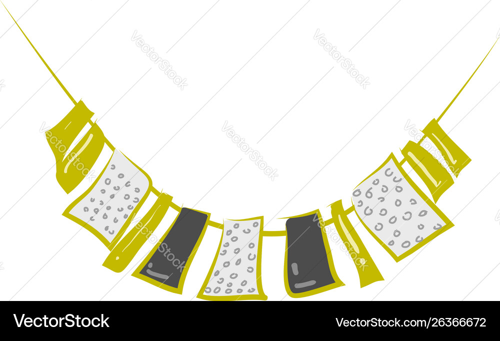 Chain with square pendant or color Royalty Free Vector Image