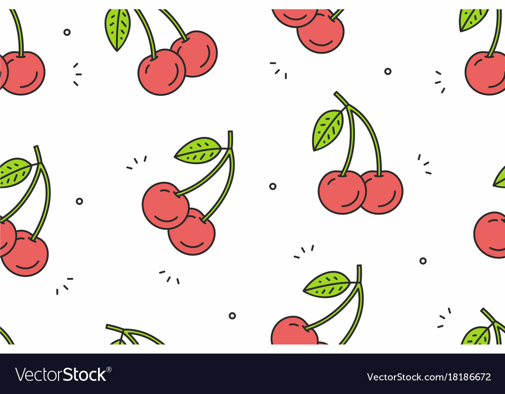 Cherry seamless pattern Royalty Free Vector Image