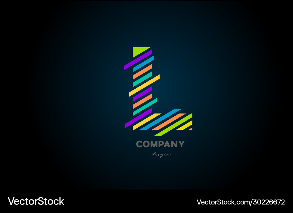 Colored letter logo l alphabet icon design Vector Image