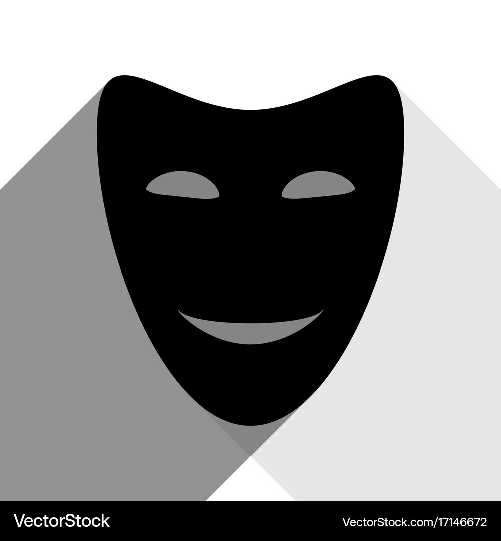 Comedy theatrical masks black icon Royalty Free Vector Image