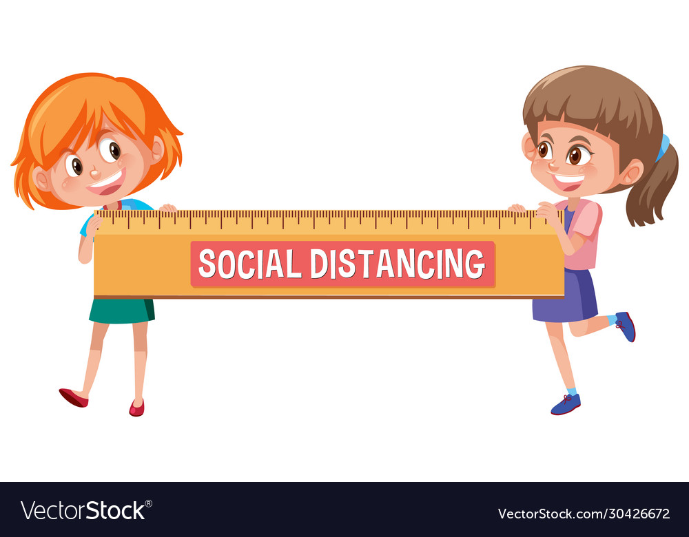 Coronavirus them with word social distancing and Vector Image