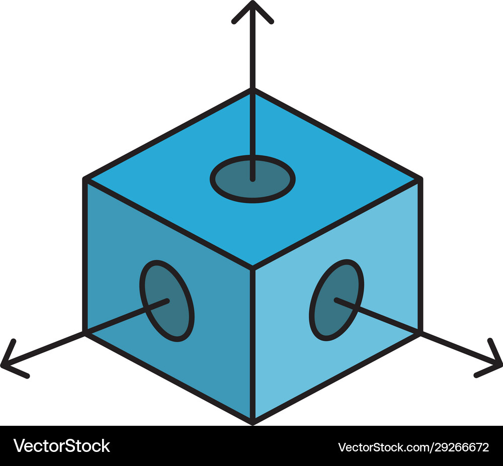 Cube with arrows icon symbol isolated on white Vector Image