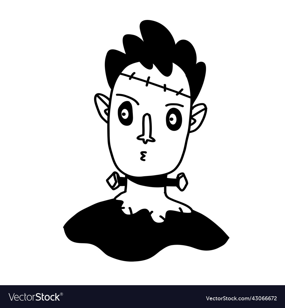 Cute zombie halloween character portrait Vector Image