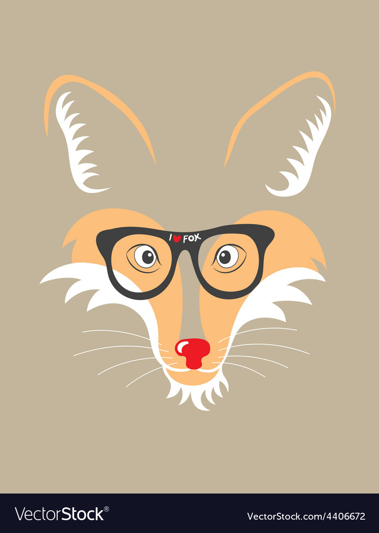 Fox with eyeglass Royalty Free Vector Image - VectorStock