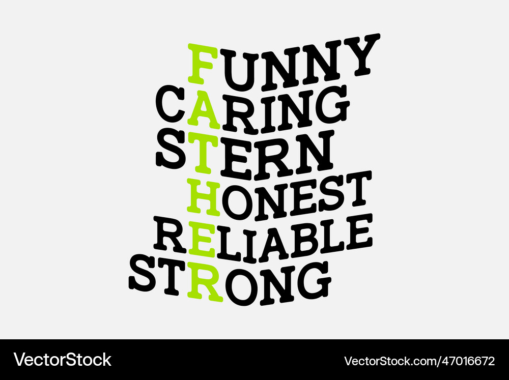 Funny caring stern honest reliable strong Vector Image
