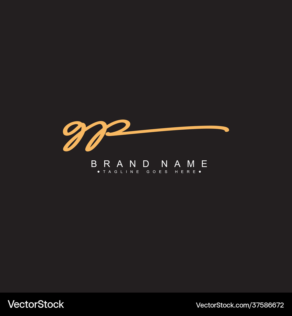Gp initial letter logo - handwritten signature Vector Image