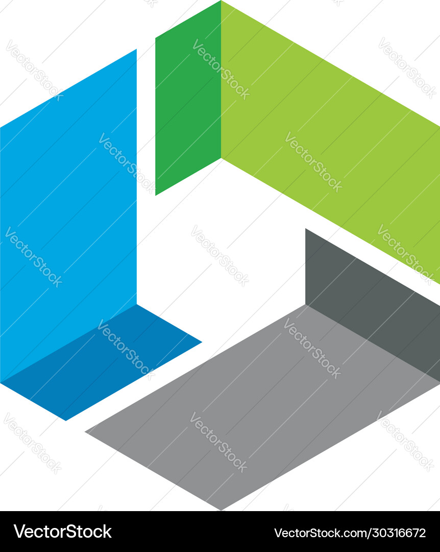 Hexagon shape colorful logo design eps 10 Vector Image