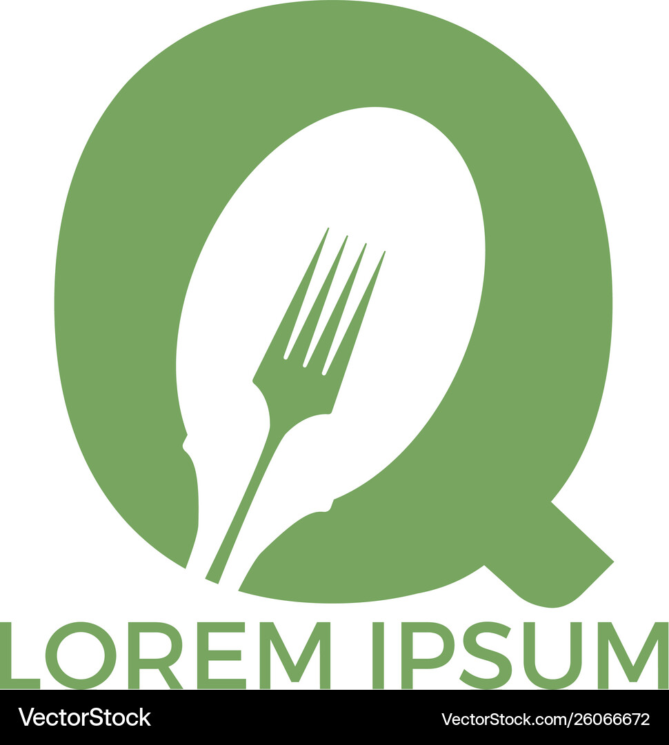 Letter q food logo template Royalty Free Vector Image