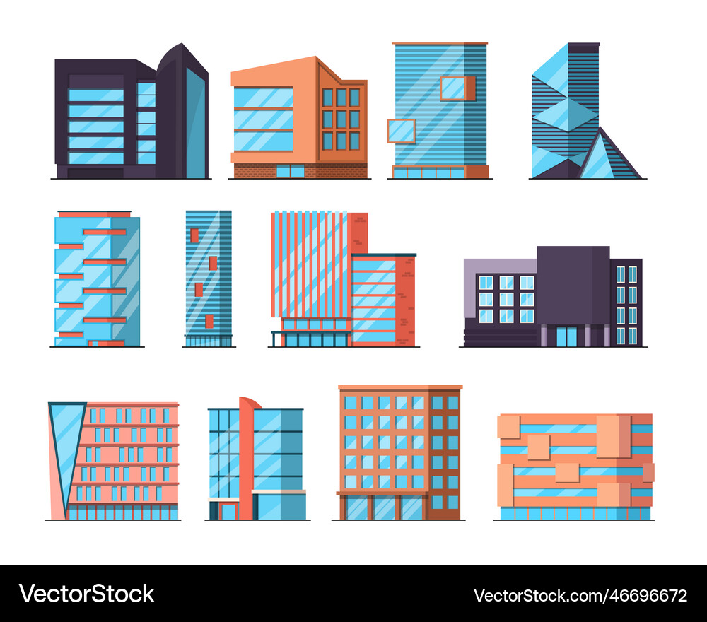Office or apartment buildings Royalty Free Vector Image