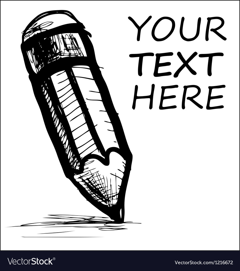 Pencil and sample text Royalty Free Vector Image