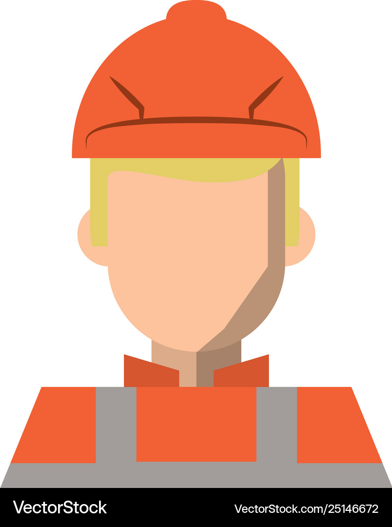 Worker with helmet and vest profile avatar Vector Image