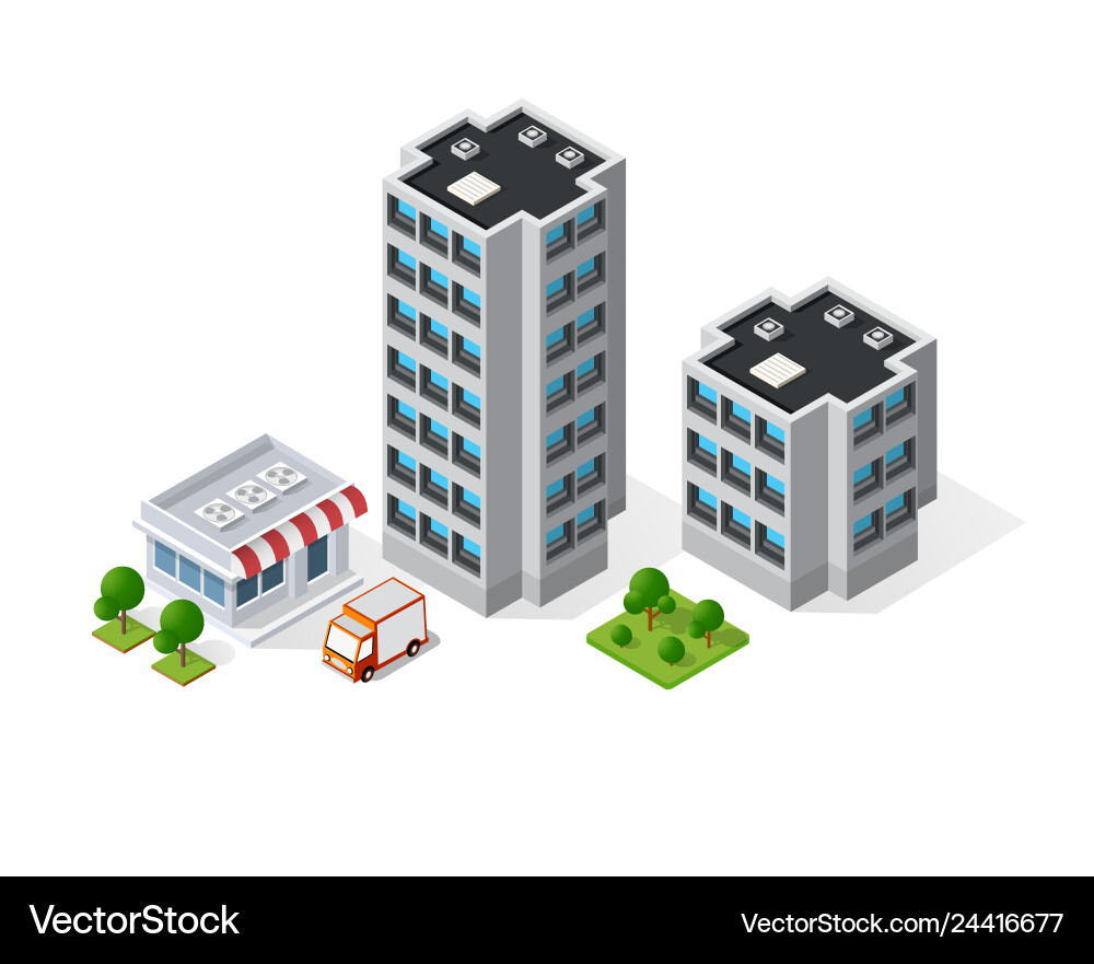 3d map of city on white Royalty Free Vector Image