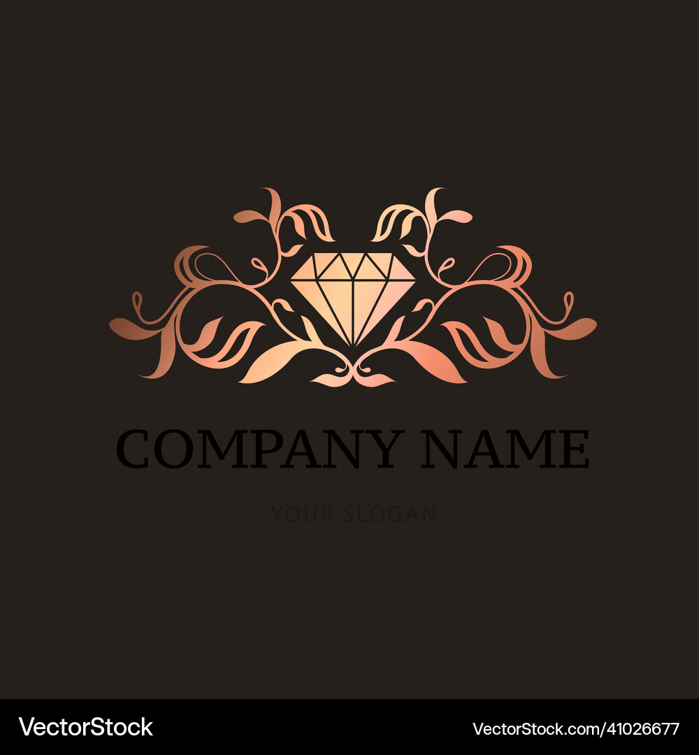 A large diamond is surrounded by an ornament Vector Image