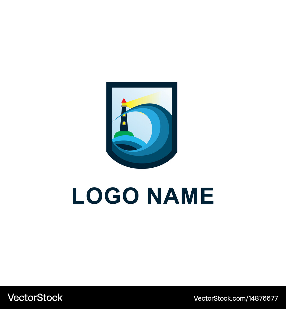 Abstract business logo with beacon in a frame Vector Image